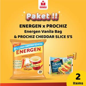 Jual ENERGEN x PROCHIZ Energen Vanila Bag & PROCHIZ CHEDDAR SLICE 5'S ...