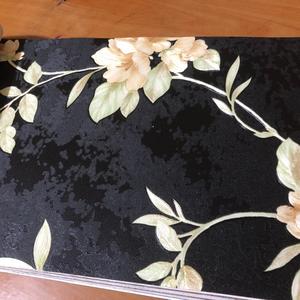 Jual Wallpaper Dinding Bunga Dasar Hitam Daun Tangkai Elegan Simple ...