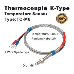 Jual THERMOCOUPLE K-TYPE DRAT M6 0~400℃ SENSOR TC-M6 KABEL 2M - Kota ...
