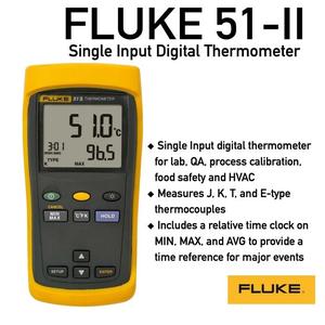 Jual Fluke 51-II Single Input Digital Thermometer Type J, K, T, and E Thermocouples - Kota ...