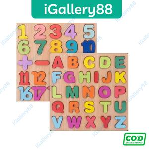 Jual Mainan Puzzle Kayu Edukasi Huruf ABC Angka Bentuk Geometri untuk ...