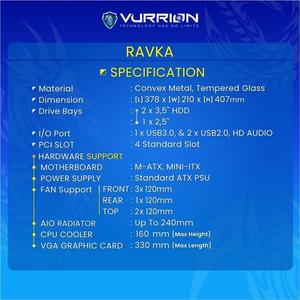Jual TERBATAS - Casing Pc Vurrion Ravka M-atx, Tempered Glass + 3 Fan ...