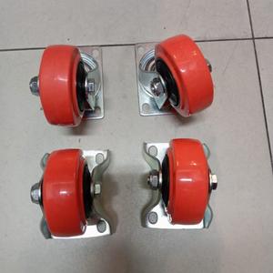 Jual roda troly PU 6" set (4 pcs 2 plat mati 2 plat hidup) RHJ - TW ...
