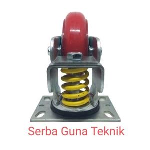 Jual Roda PU 6" inchi OSAKA Plat HIDUP Heavy Duty Spring Caster Roda ...
