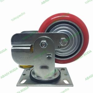 Jual Roda Troli Roda Trolley Roda PU Heavy Duty 6 inch Plat Hidup Best ...