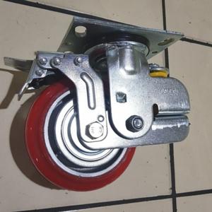 Jual Roda Trolley Spring Pu Merah 8" Putar + Rem Best - Kota Bandung ...