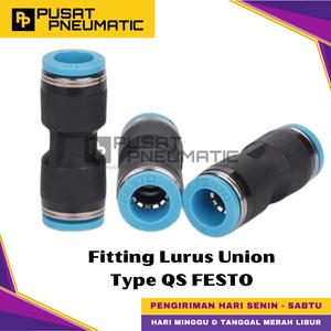 Jual QS-10 One Touch Fitting Union Lurus Slip Lock Socket Push In Connector Nipple Nepel Selang ...