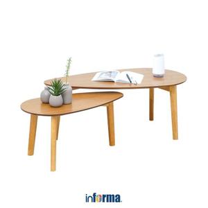 Promo Informa Set 2 Pcs Morie Meja Tamu & Meja Sisi - Cokelat Oak ...