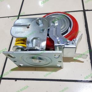 Jual Roda Troli Roda Trolley Roda PU Heavy Duty 6 inch Plat Hidup + Re ...