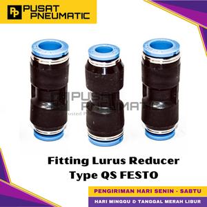 Jual QS-10-8 One Touch Fitting Reducer Lurus Slip Lock Socket Push In Connector Nipple Nepel ...