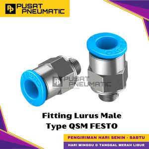Jual QSM-M5-4 One Touch Fitting Lurus Male Slip Lock Socket Push In Connector Nipple Nepel ...