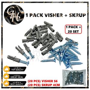 Promo Skrup Sekrup Set Spiser piser 4CM Tembok Screw Dinding - Jakarta ...