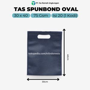 Jual Goodie Bag Spunbond Oval 30x40 / Harga Satuan / WARNA BIRU DONGKER ...