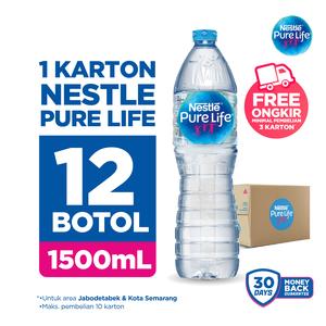 Jual 1 DUS Air Minum Kemasan Botol Nestle Pure Life 1500ml isi 12 Botol ...