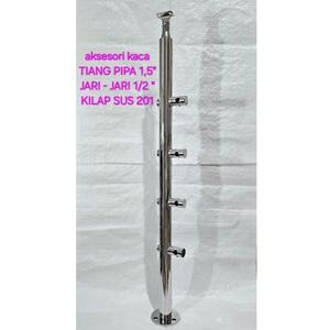 Jual TIANG RAILING PIPA BULAT JARI JARI 1/2 INCH/RAILING KACA/RAILING ...