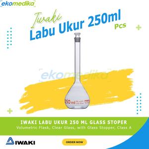 Jual Labu Ukur 250ml Glass Stopper - Volumetric Flask IWAKI Labu Ukur ...
