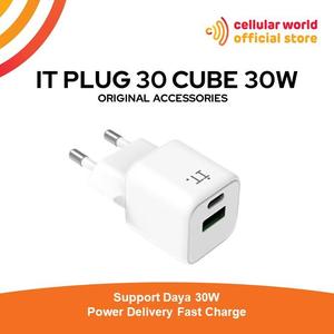 Jual IT Plug 30 Watt Cube Dual Port Type A&C PD & PPS Fast Charger ...