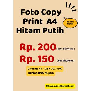 Jual MK4 Cetak Print kertas HVS A4 Hitam Putih PRINT SKRIPSI LAPORAN ...