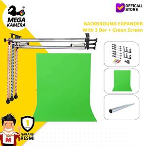 Jual BackGround Expander Roll Set Komplit - Bar Pipa - Polos Green ...