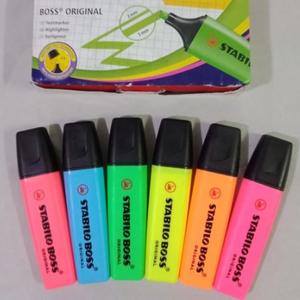 Jual Stabilo/Highlighter BOSS Warna PINK/HIJAU/KUNING/ORANGE/BIRU ...