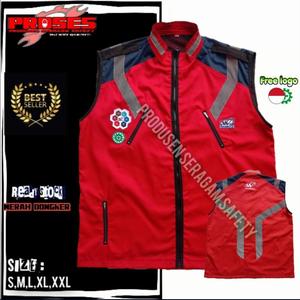 Jual Terbaru Rompi Kerja Safety Terbaru-Rompi Proyek Kombinasi Merah ...