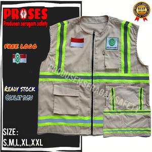 Jual Terbaru Rompi Safety Proyek Coklat Susu/Rompi Proyek Murah/Rompi ...