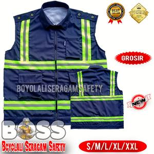 Jual Terbaru Rompi Safety Proyek Biru Dongker/Rompi Safety Drill ...