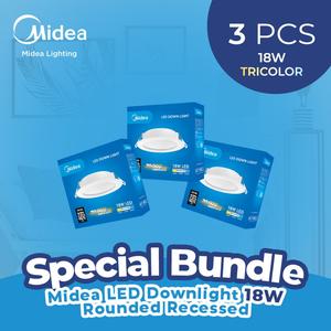 Promo [Bundle] Midea Lampu LED Downlight 18W Tricolor - Kuning ...
