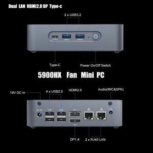 Jual Mini PC AMD Ryzen 9 5900HX 7 5800U 5600U WIFI6 2*3200MHz DDR4 2*M.2 NVMe SSD 2.5G LAN ...