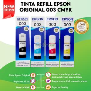 Jual Tinta Epson 003 Printer EcoTank L3156 L3250 L3256 L5190 L5296 ...