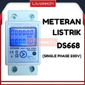 Jual DDS668 Din Rail Digital Single Phase Reset Meteran Energi kWh Tegangan Arus Konsumsi Daya ...