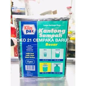 Jual Klinpak Plastik Kantong Sampah BESAR 80 x 100 cm isi 8 pcs - Klin ...