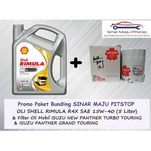 Jual Paket Bundling Oli SHELL RIMULA R4X 15W-40 Original 5 Liter ...