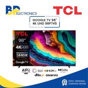 Jual TCL 98P745 4K UHD Smart Google TV w/ 144Hz VRR & Dolby Atmos 98 Inch GARANSI RESMI - Kab ...