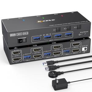 Jual Dual Display USB 3.0 Dual Monitor KVM Switch Simulation Edid, HDMI ...