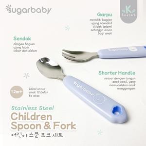 Jual Sugar Baby Stainless Steel Children Spoon & Fork with Cover - Jakarta Utara - Chubby Baby ...