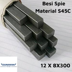 Jual Besi spi spie besi batang custom ukuran 12x8x300mm material S45C ...