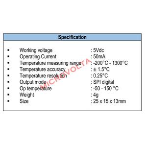 Jual Max6675 Temperature Sensor Module With Thermocouple (K Type) Tbk ...