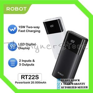 Promo ROBOT RT22S Powerbank 20000 mAh Fast Charging 15W 3 Port Output ...