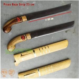 Jual Golok mini Pisau Baja 25 cm Gagang Kayu Jati full Tang sarung kayu ...