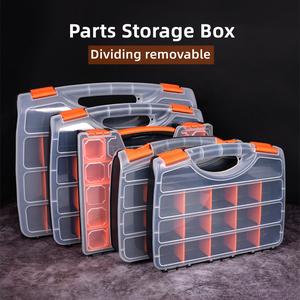 Jual Parts Organizer Box Multi-grid Detachable Plastic Tool Box Screws ...