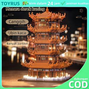 Jual lego Blok bangunan mini Arsitektur gaya Cina Menara Derek Kuning ...