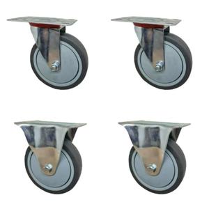 Jual Roda Troli Lipat 5" / Roda Hand Truck 300 kg TPR (2 Hidup 2 Mati ...