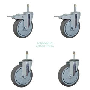 Jual Roda Pel/Tancap/Roda Troli Makanan 4 inch (2Rem 2Polos) - Jakarta ...