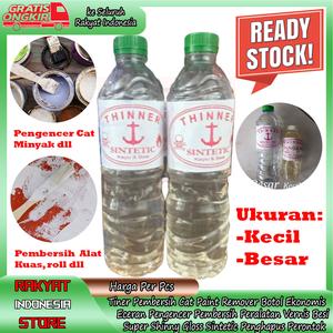 Jual Thiner Thinner Tiner Pembersih Cat Paint Remover Botol Akua ...