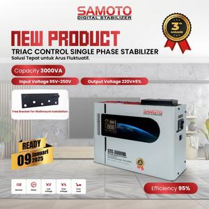 Jual STABILIZER SAMOTO 3000VA STC3000 TRIAC CONTROL DIGITAL STAVOLT ...