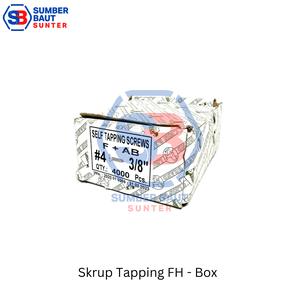 Jual FH 4 x 3/8 Tapping Screw / Skrup Kepala Rata Moon Lion - 1 box isi ...