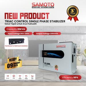 Jual STABILIZER SAMOTO 20KVA STC20KVA TRIAC CONTROL DIGITAL STAVOLT 20 ...