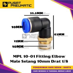 Jual MPL 10-01 One Touch Male Thread Elbow Fitting Slip Lock Socket ...