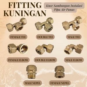 Promo Sambungan Selang Air Panas Kuningan ASLI Fitting Nepel Sambungan Pipa Water Heater Elbow ...